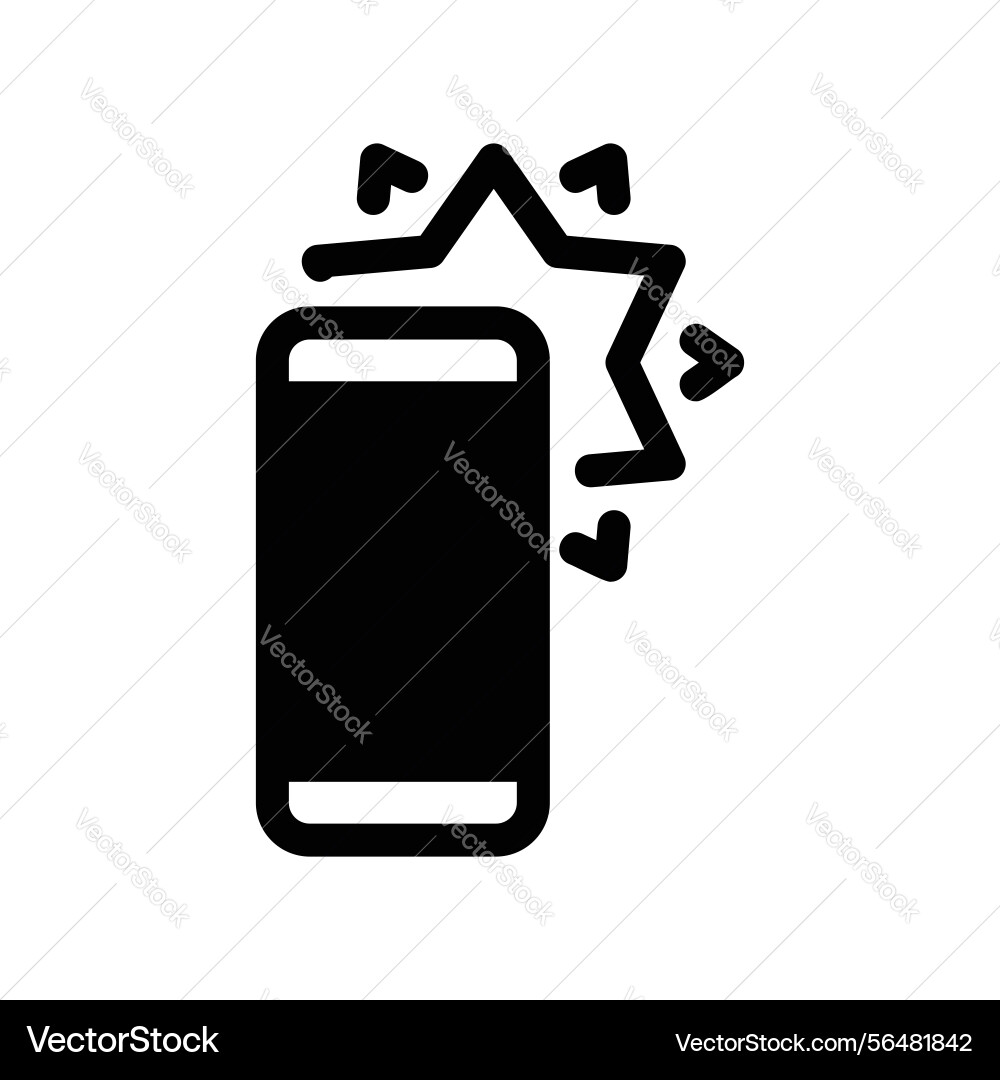 Solid black smartphone icon with active camera Vector Image