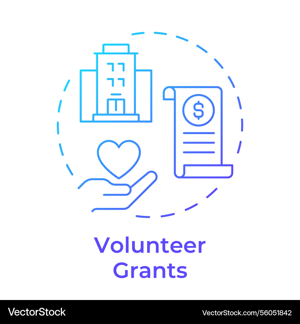 Volunteer grants blue gradient concept icon Vector Image