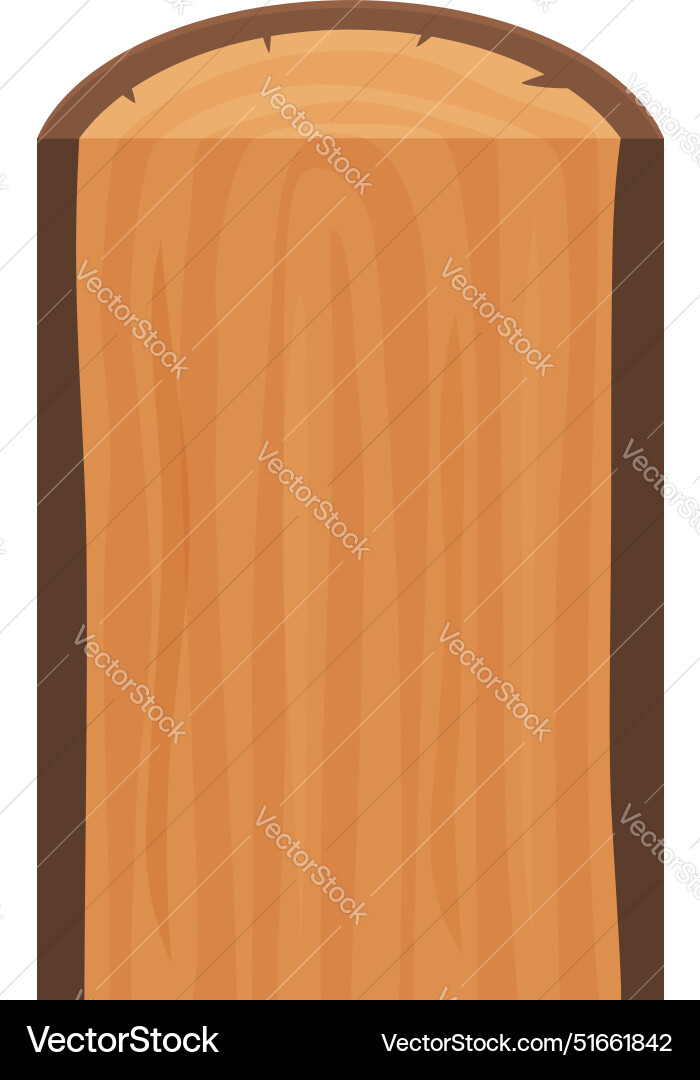 Wooden plank showing growth rings with bark Vector Image