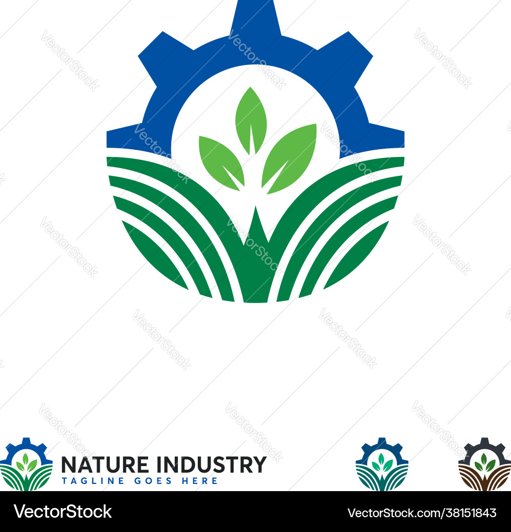 Agriculture industry logo designs nature Vector Image
