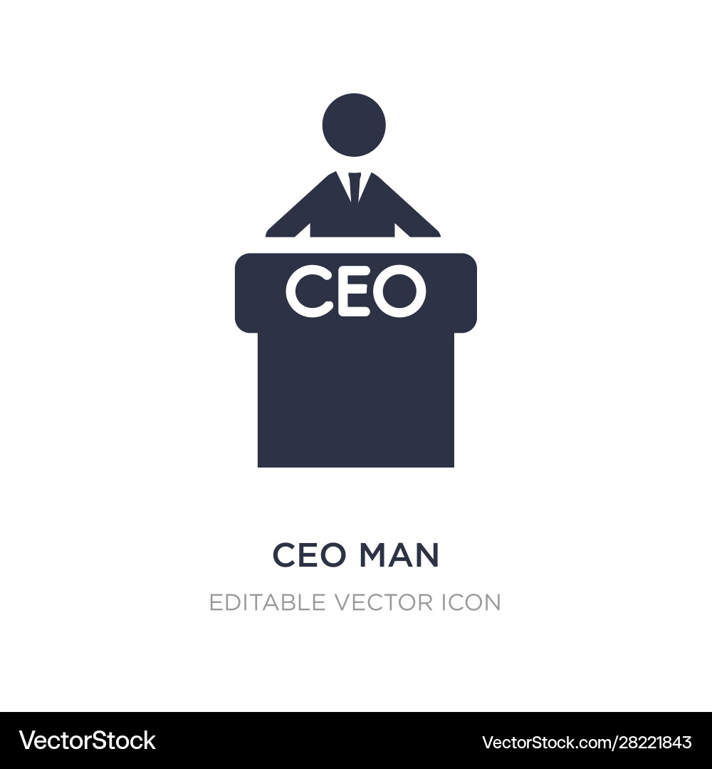 Ceo man icon on white background simple element Vector Image