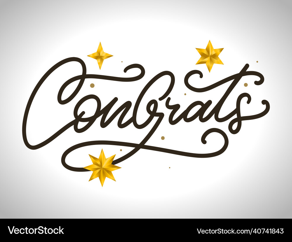 Congrats beautiful greeting card poster Royalty Free Vector