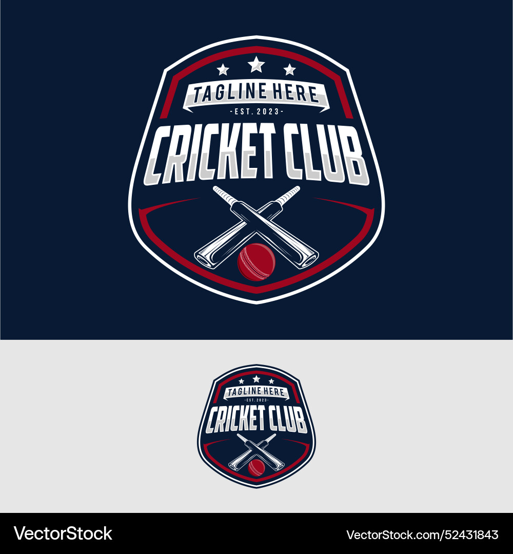Cricket logo sport design template emblem Vector Image