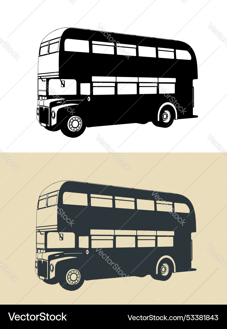 Double decker bus Royalty Free Vector Image - VectorStock