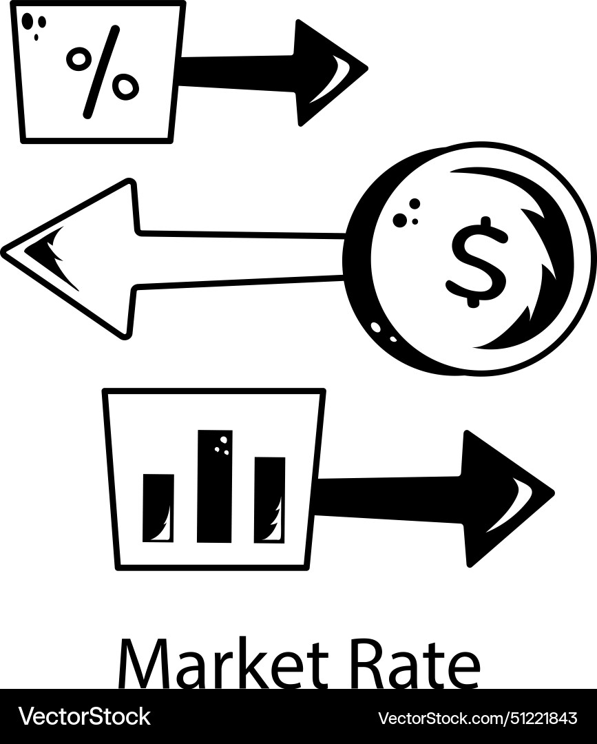 Market rate Royalty Free Vector Image - VectorStock