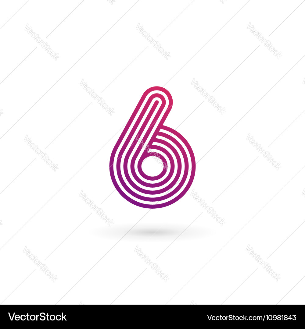 Number 6 logo icon design template elements Vector Image