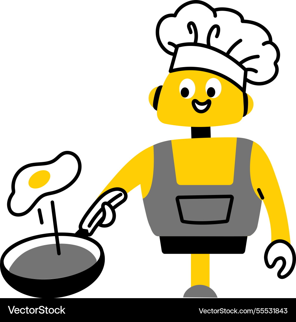 Robot chef Royalty Free Vector Image - VectorStock