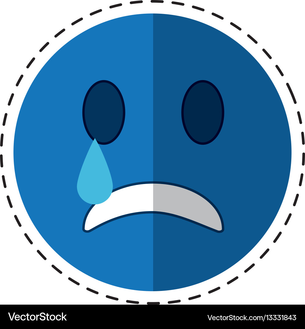 Sad Emoticon Stil Ikone Schnittlinie Lizenzfreier Vektor