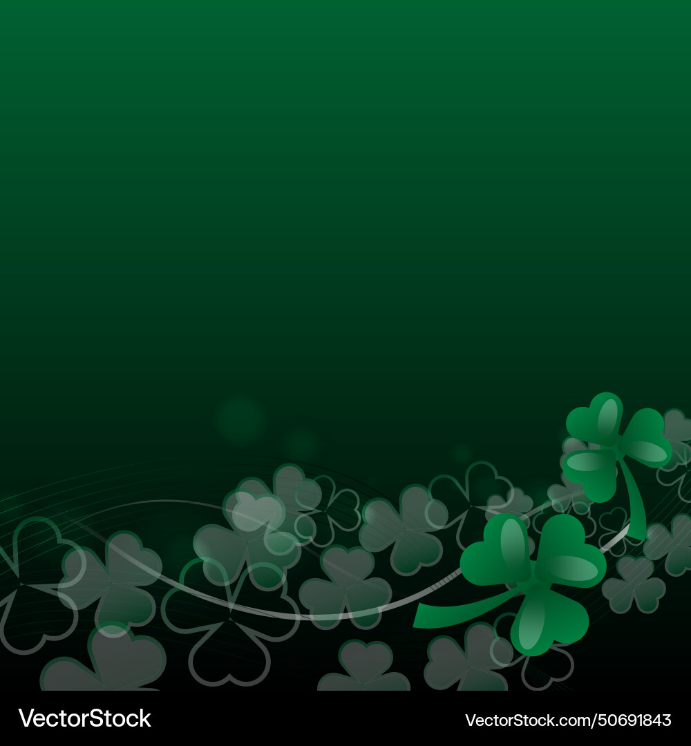 Square gradient saint patrick day with bokeh Vector Image