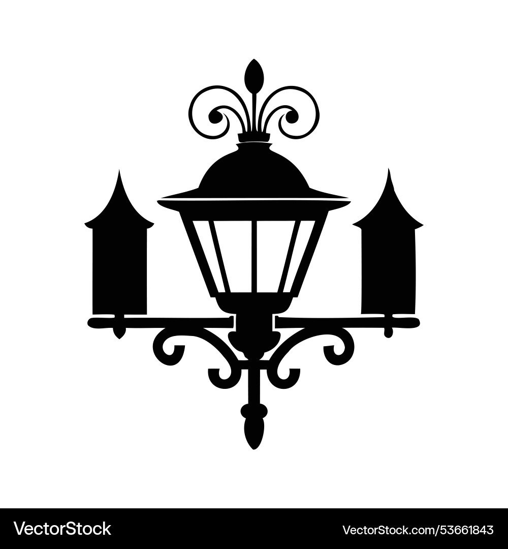 Wall sconce silhouette Royalty Free Vector Image