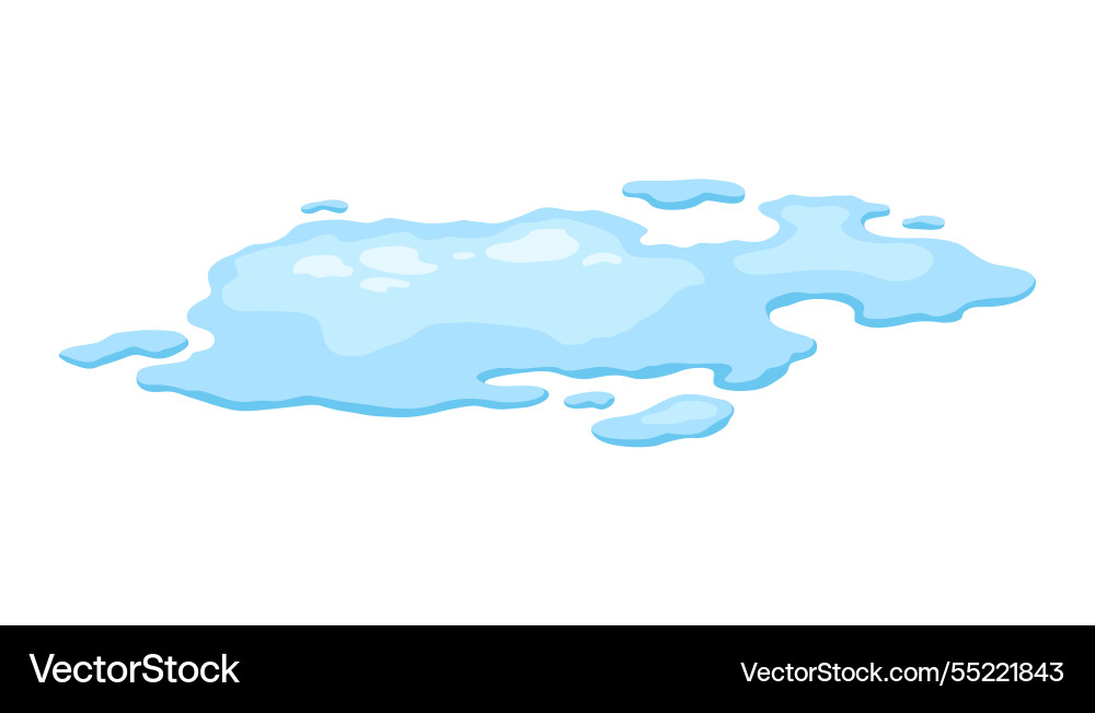 Water spill puddle blue liquid shape in flat Vector Image