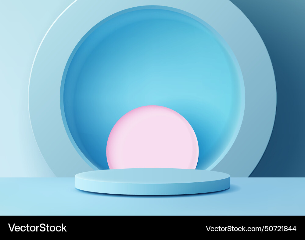 3d realistic blue color podium platform Royalty Free Vector