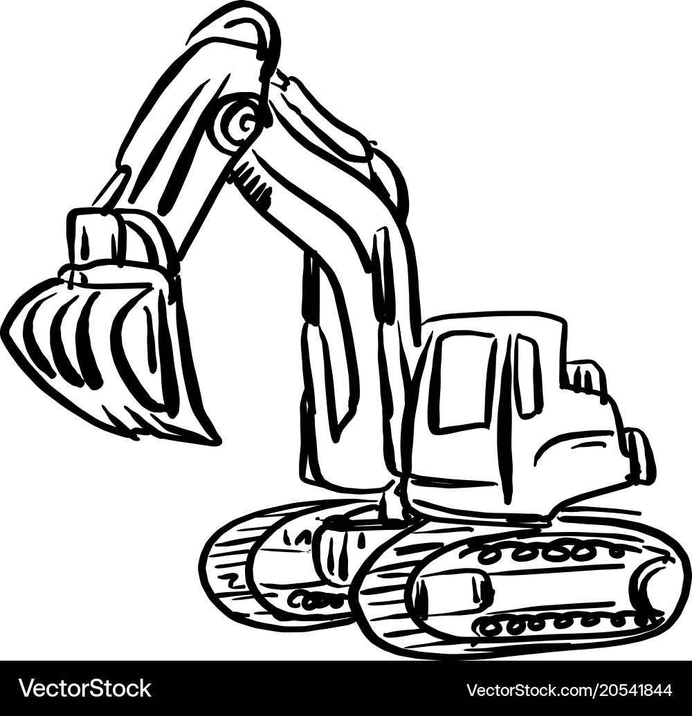 Backhoe Sketch Royalty Free Vector Image - VectorStock