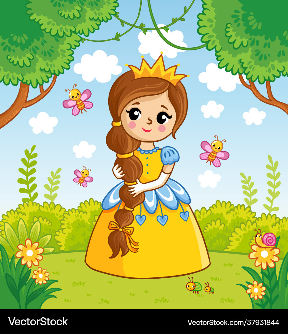 Beautiful princess Royalty Free Vector Image - VectorStock
