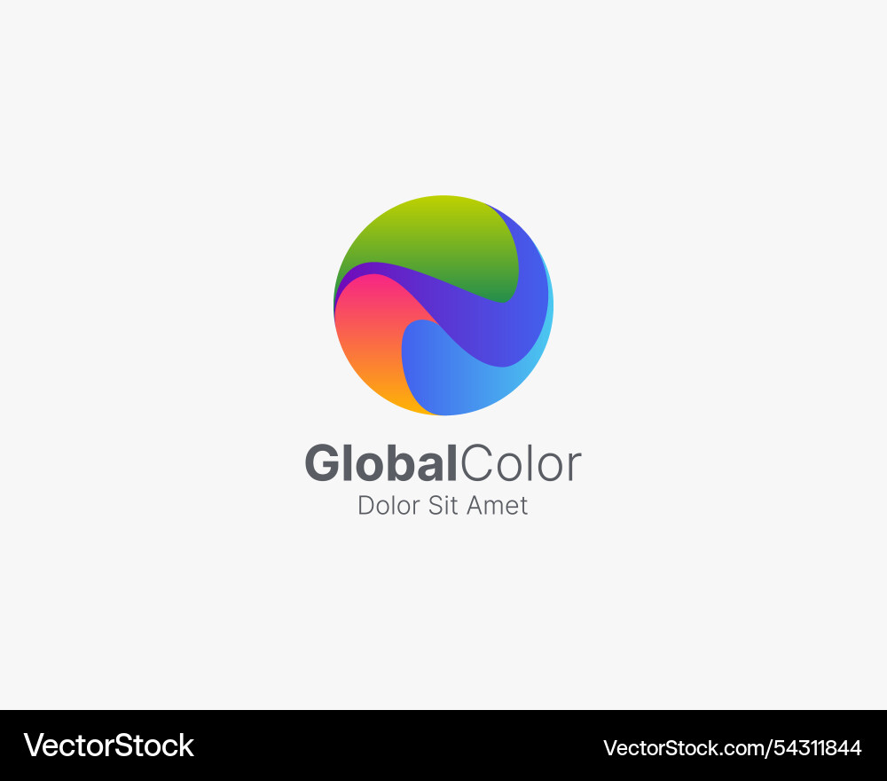 Colorful Global Sphere Logo Royalty Free Vector Image