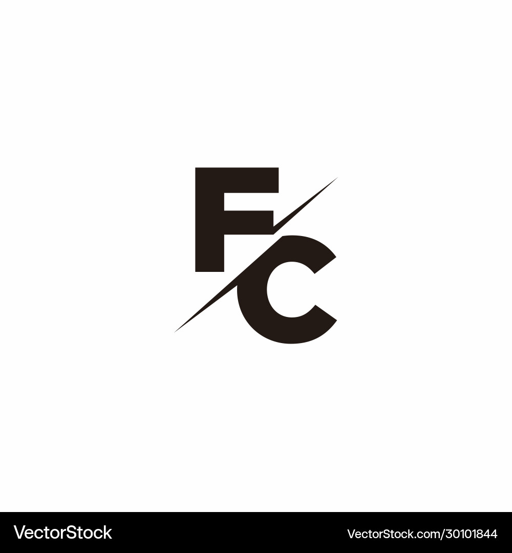 Fc logo letter monogram slash with modern Vector Image