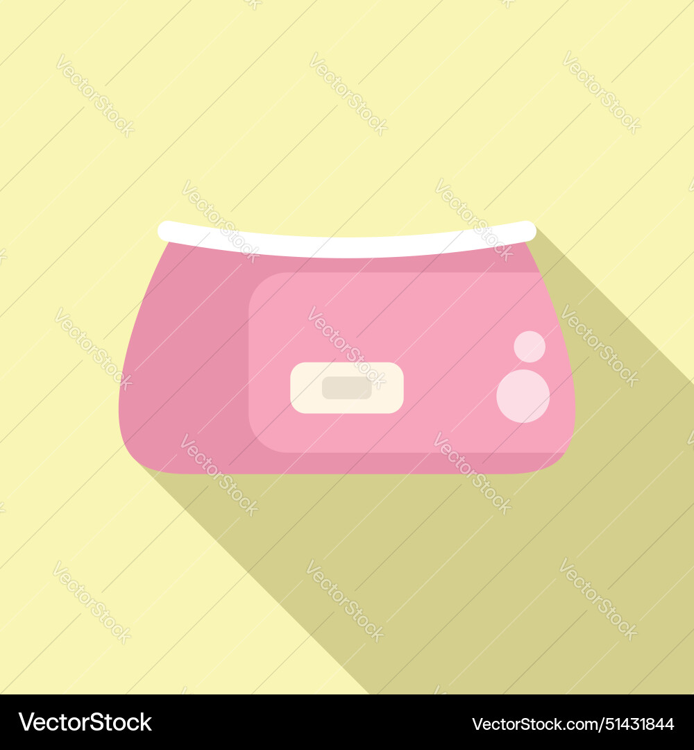 Flat design pink cosmetic pouch Royalty Free Vector Image