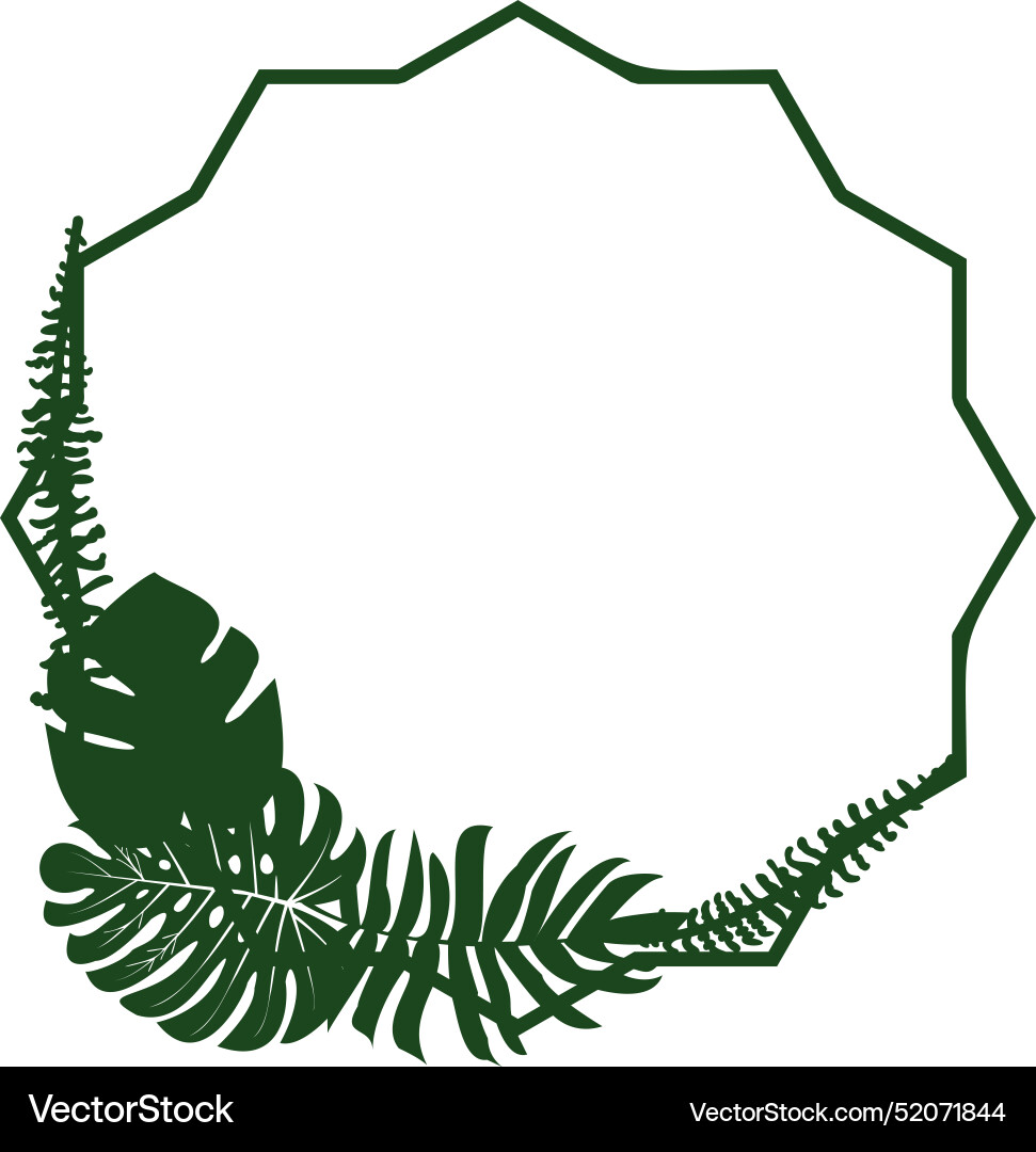 Green minimalist botanical frame design Royalty Free Vector