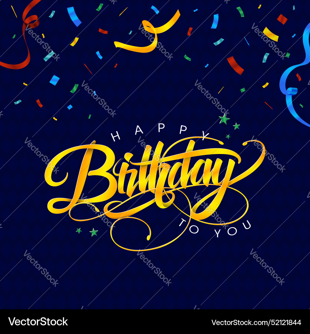 Happy birthday lettering design template for card Vector Image