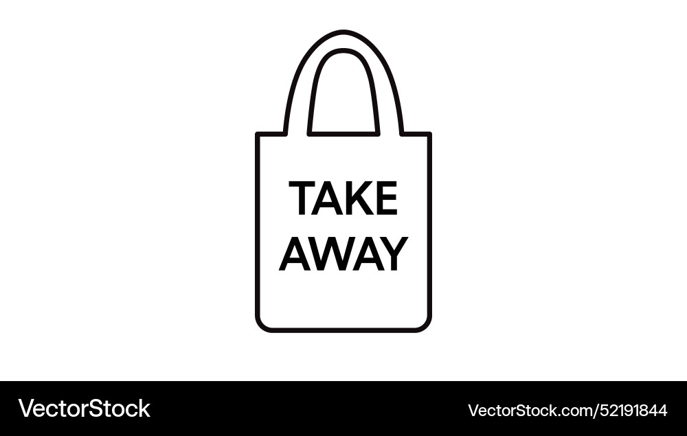 Isolated black and white take away bag icon Vector Image