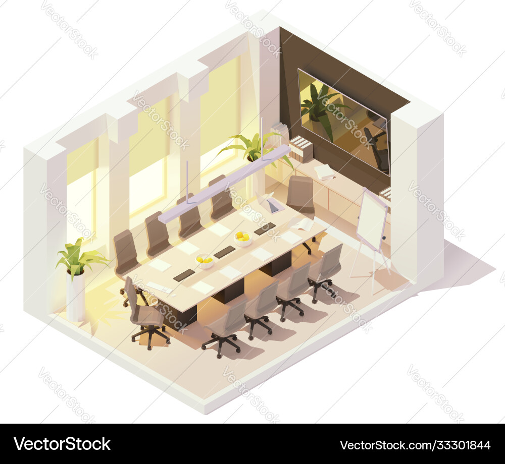 Isometric Conference Room Interior Royalty Free Vector Image