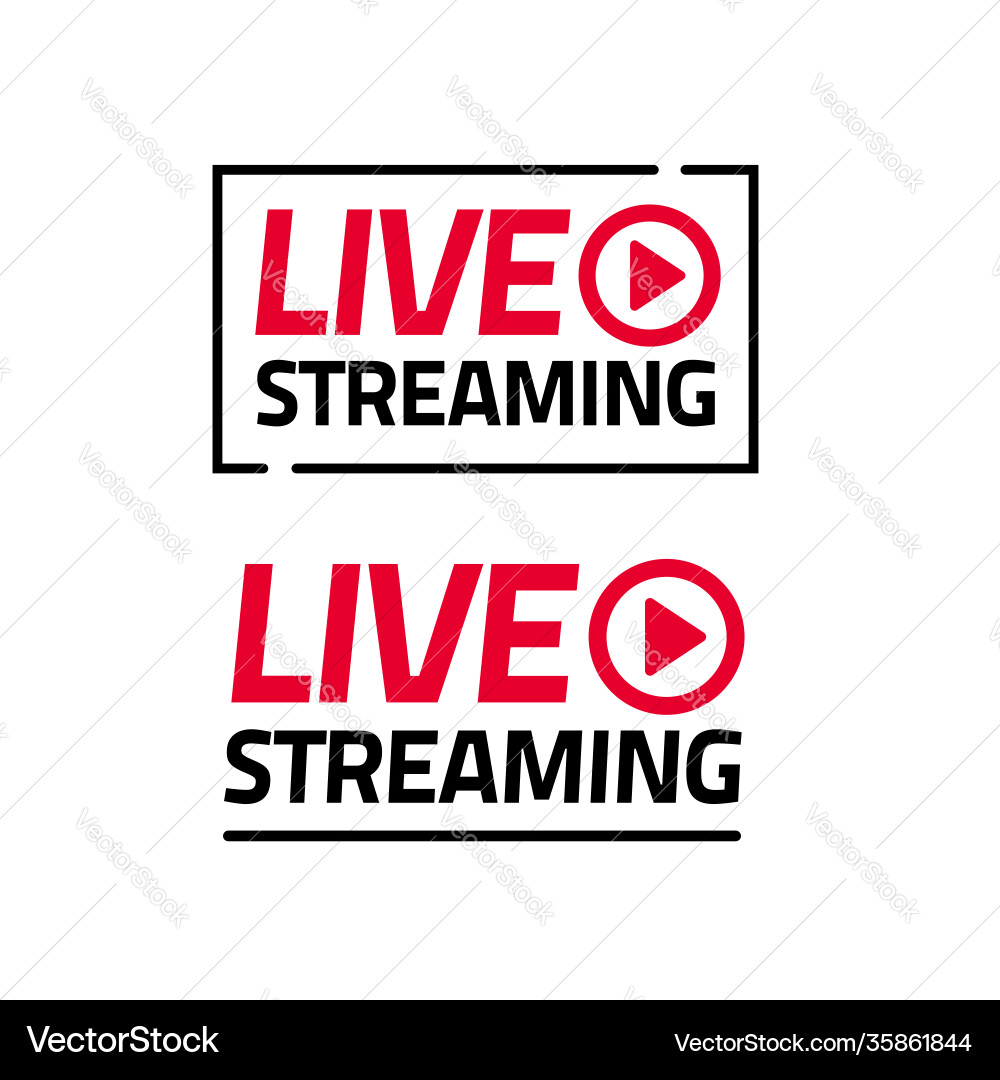 Live Streaming Icon Set Royalty Free Vector Image