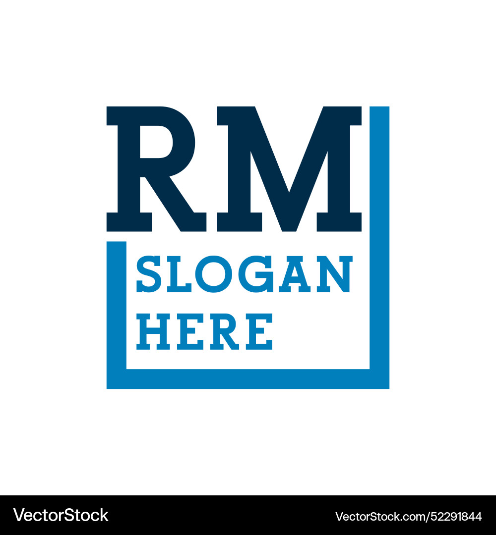 Minimal initials logo letters r and m rm initial Vector Image