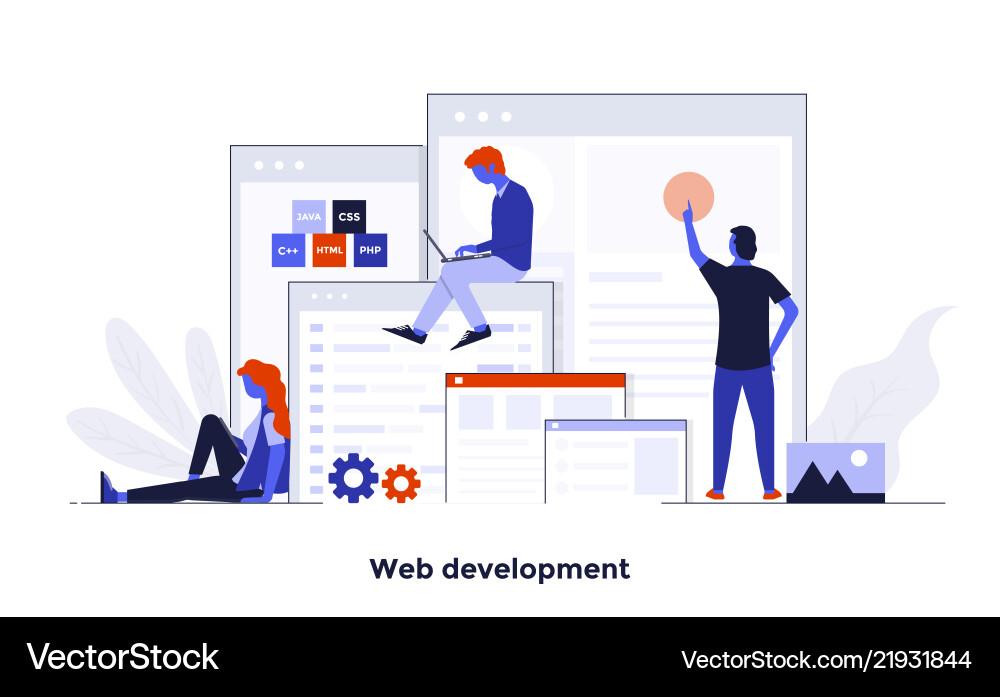 Modern flat design concept - web development Vector Image