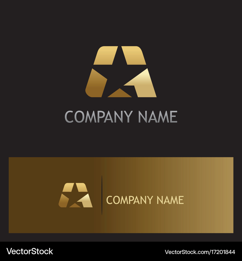 Star gold logo Royalty Free Vector Image - VectorStock