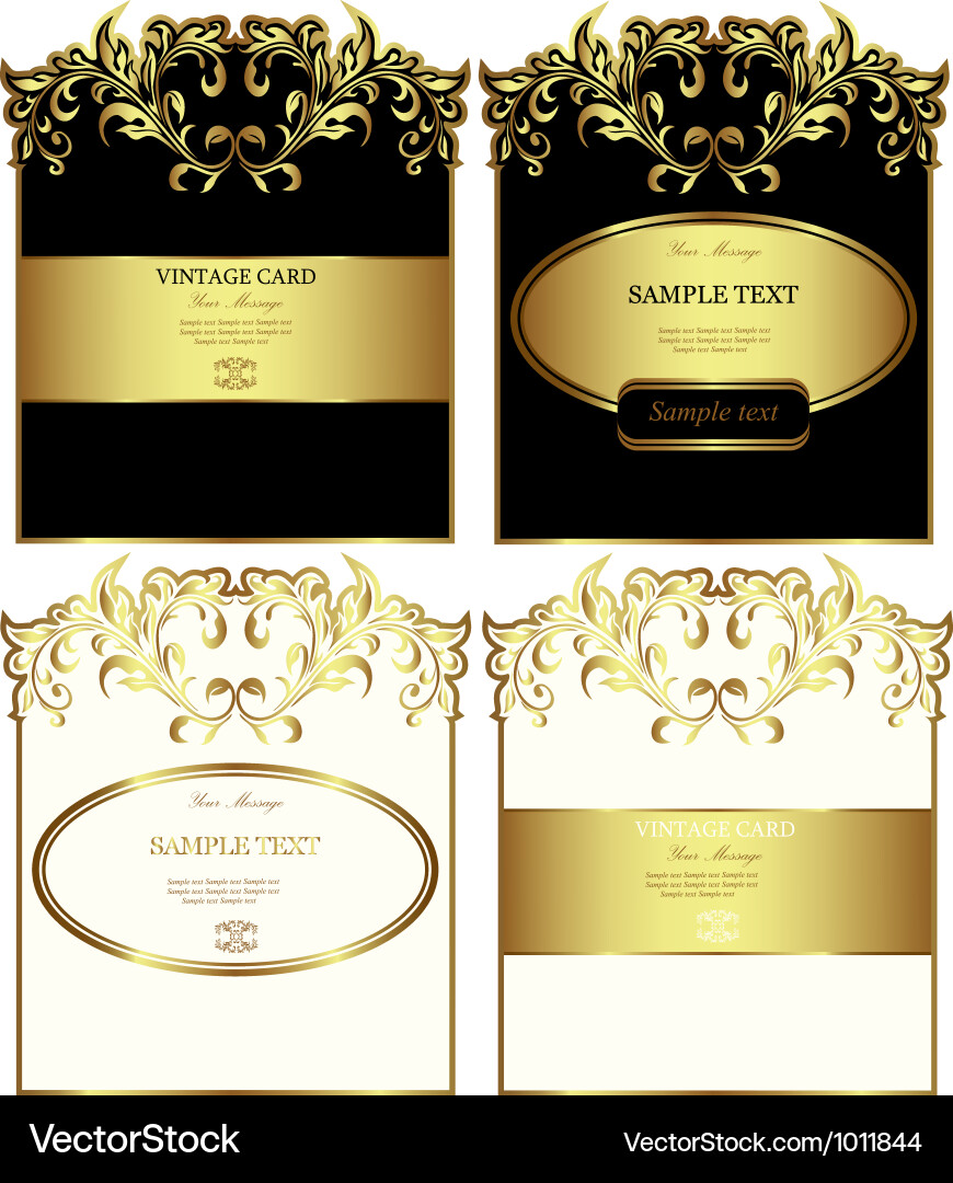 Vintage gold card Royalty Free Vector Image - VectorStock