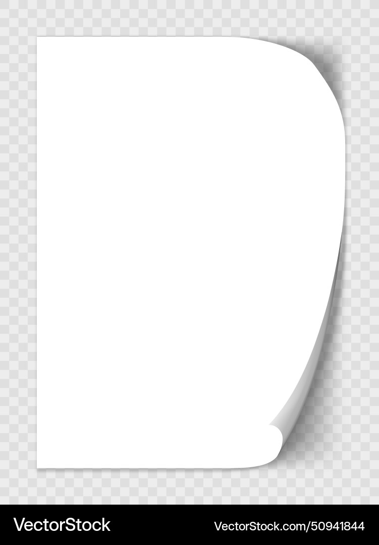 White blank paper mockup on transparent background