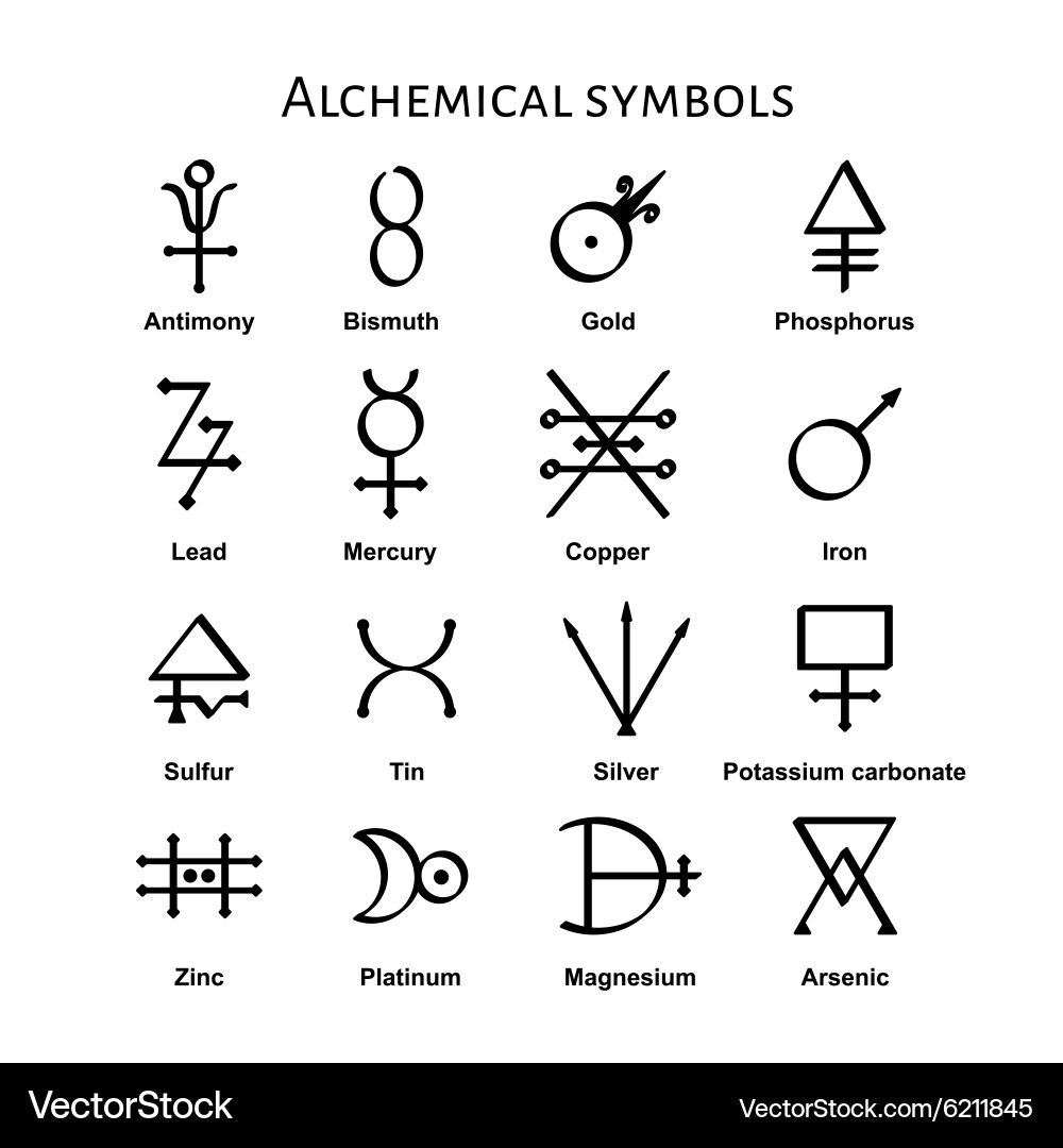 Alchemical Symbol Collection Royalty Free Vector Image