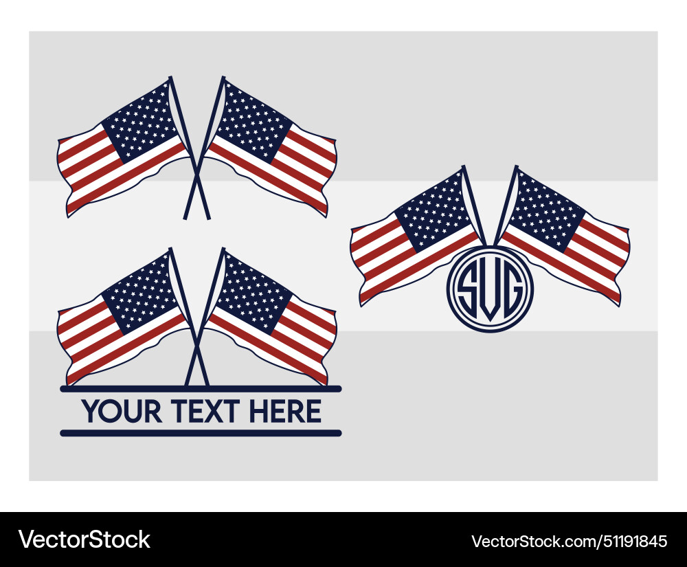 American flag svg silhouette usa monogram Vector Image