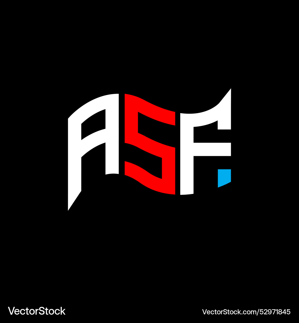 Asf logo design simple and modern Royalty Free Vector Image