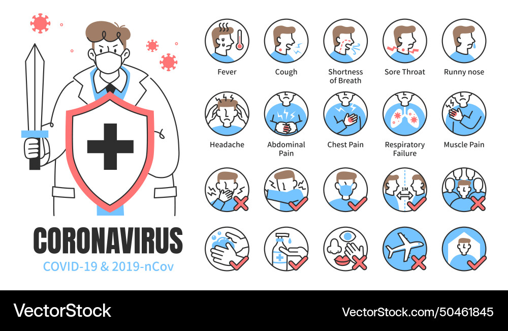 Covid-19 infographic elements Royalty Free Vector Image