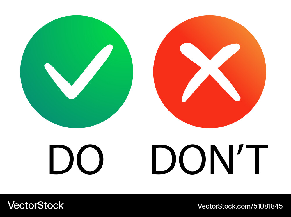 Do and dont icon modern gradient style Royalty Free Vector