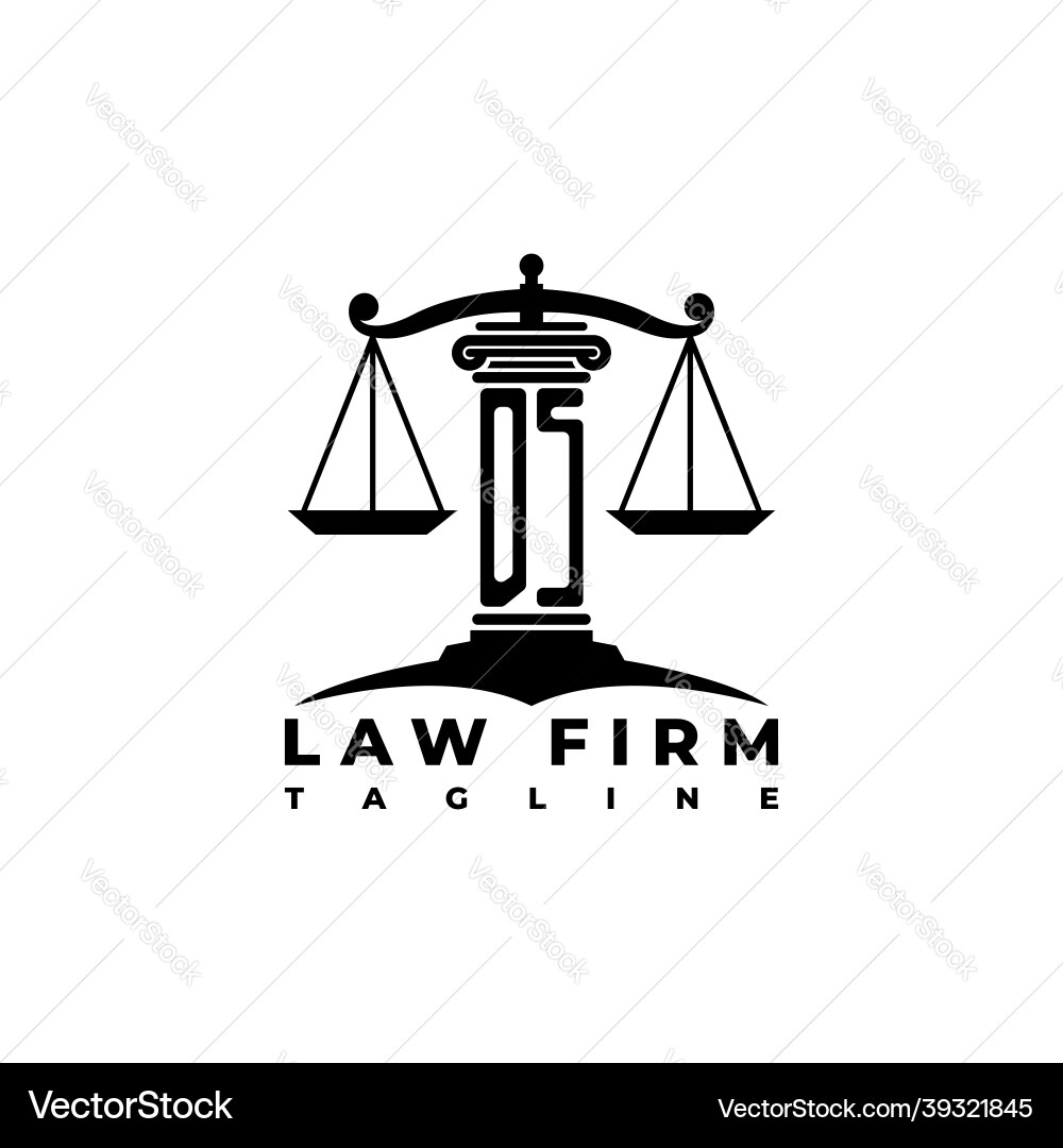 Ds monogram pillars shape style Royalty Free Vector Image