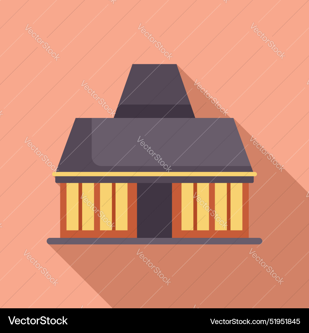 Large buddhist temple building with traditional Vector Image