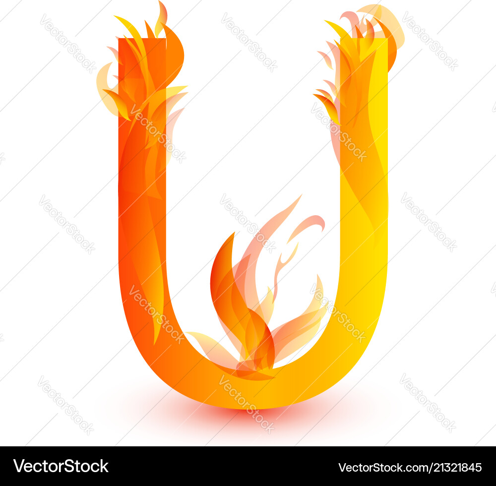 Letter U On Fire