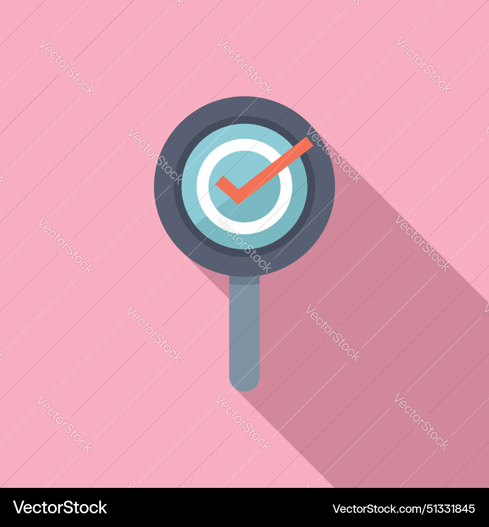 Magnifying glass checking a checkmark Royalty Free Vector