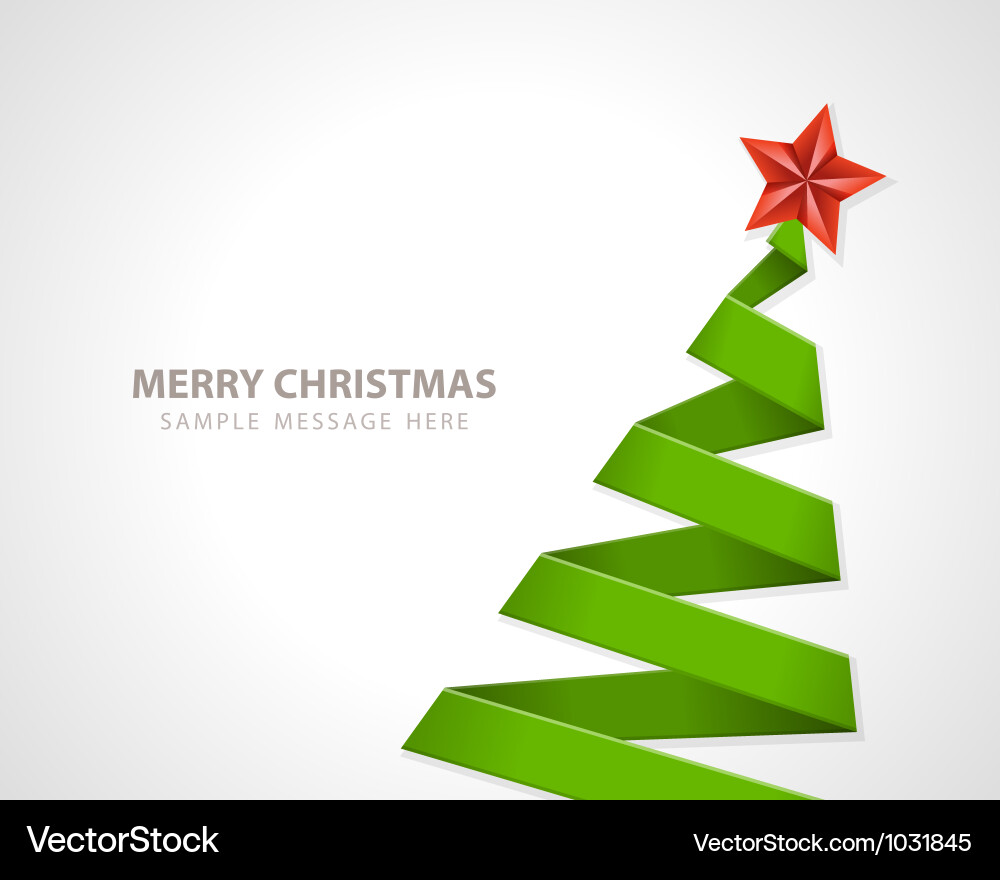 Paper Ribbon Christmas Tree Royalty Free Vector Image