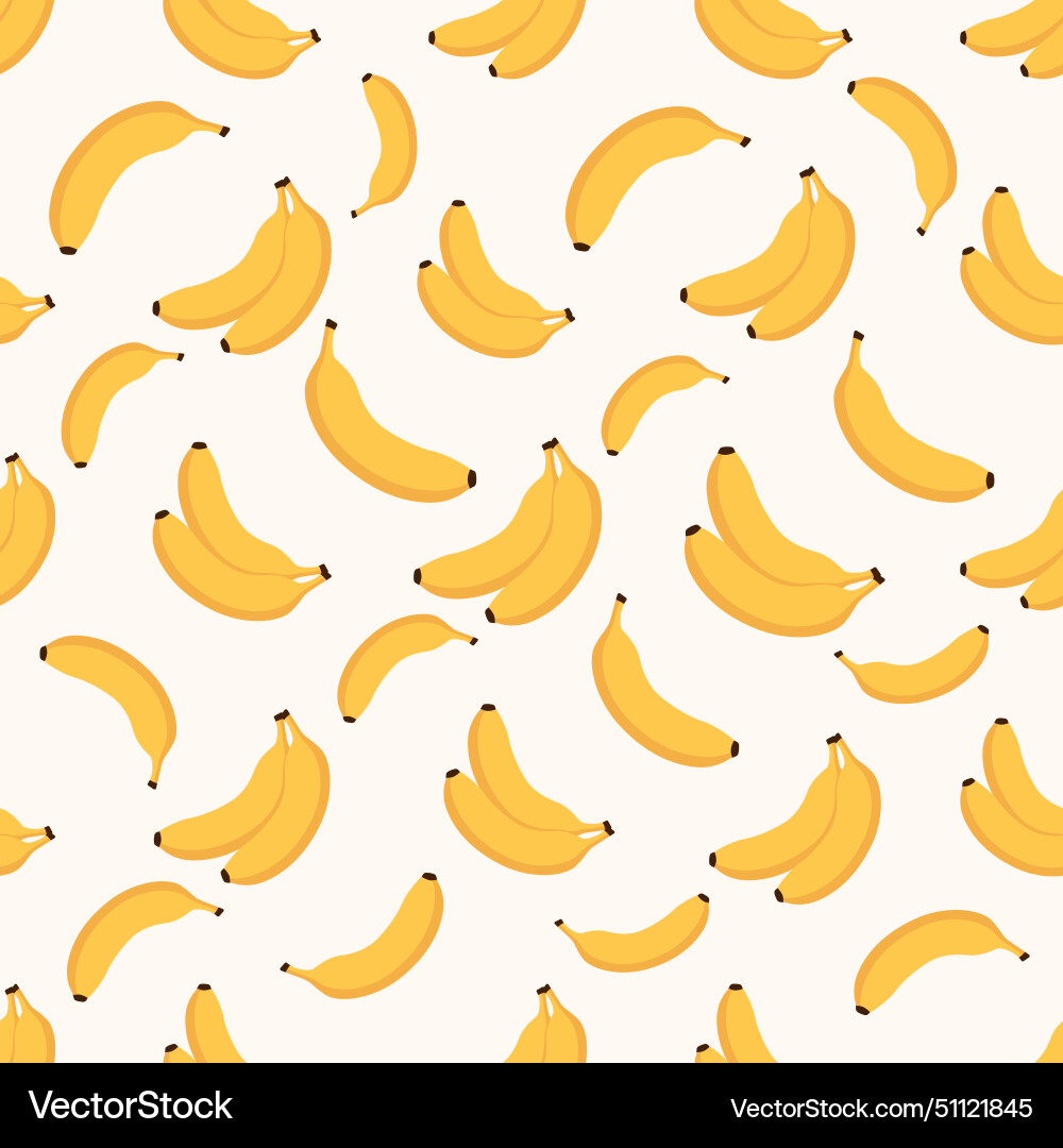 Seamless pattern with yellow bananas tropical Vector Image