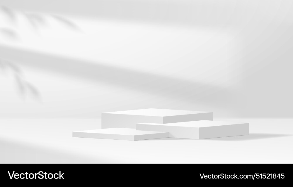 Square podium in soft shadows realistic Royalty Free Vector
