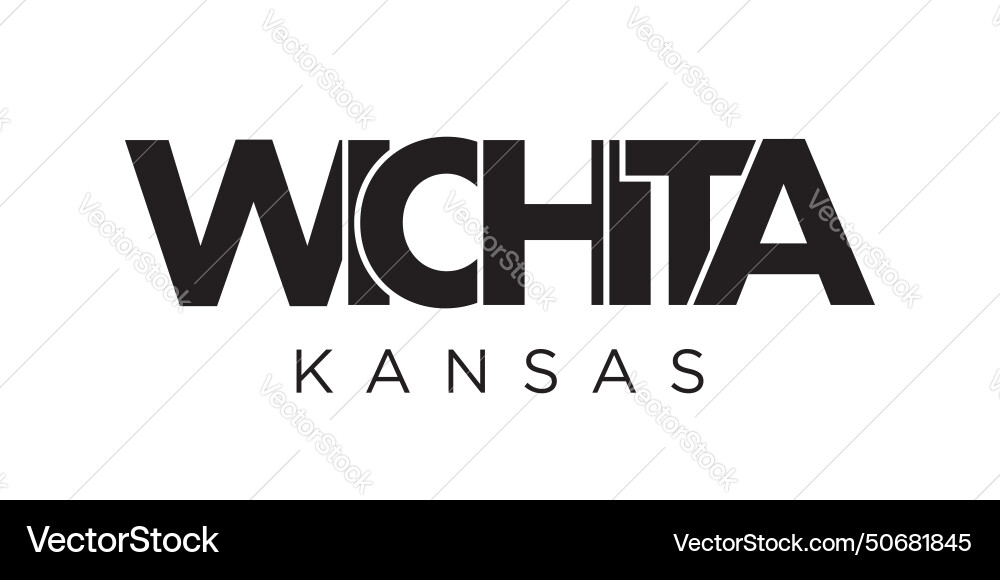 Wichita Kansas Typography Royalty Free Vector Image