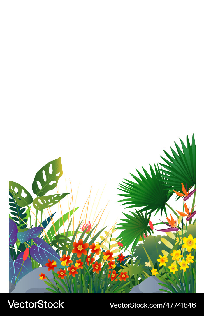 Beautiful landscape flowers background Royalty Free Vector