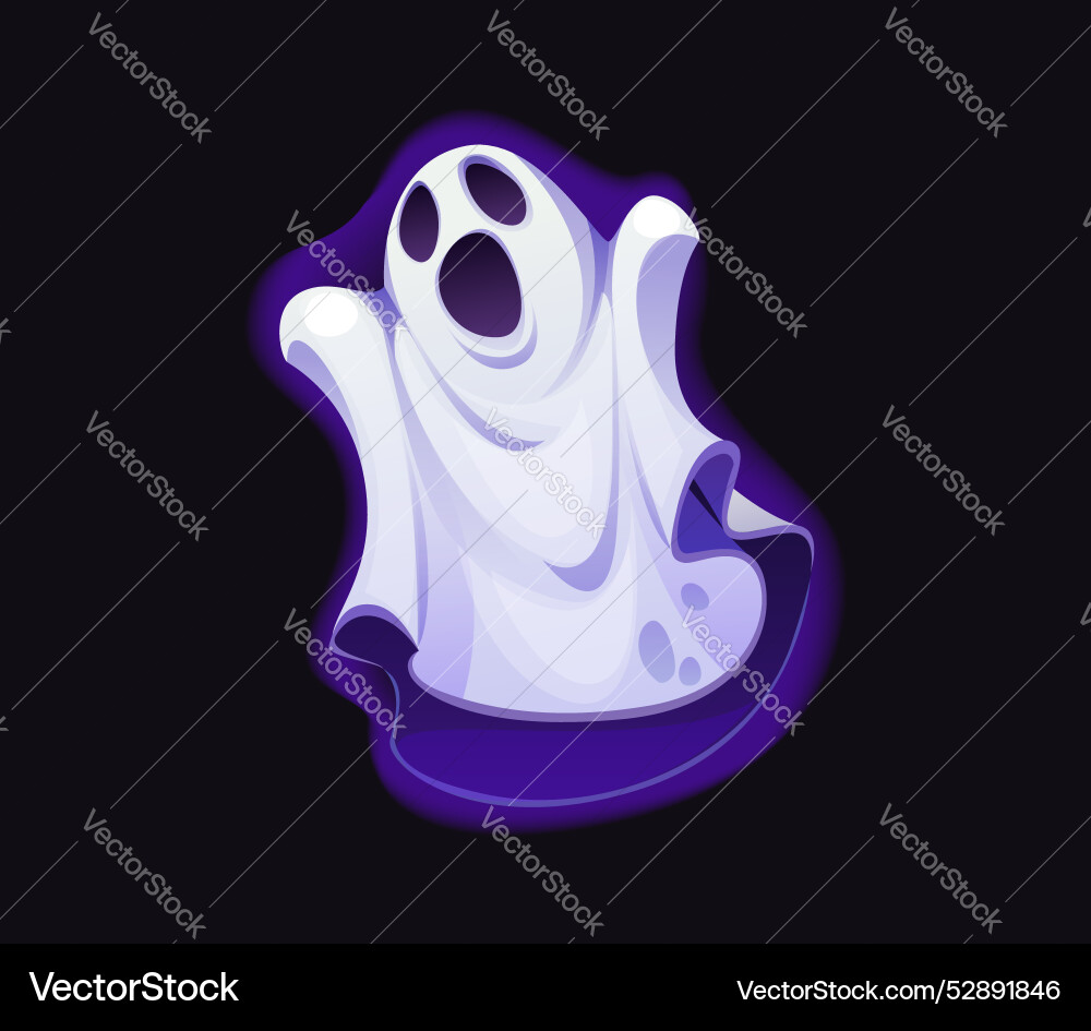 Cartoon halloween ghost character scary spook Vector Image