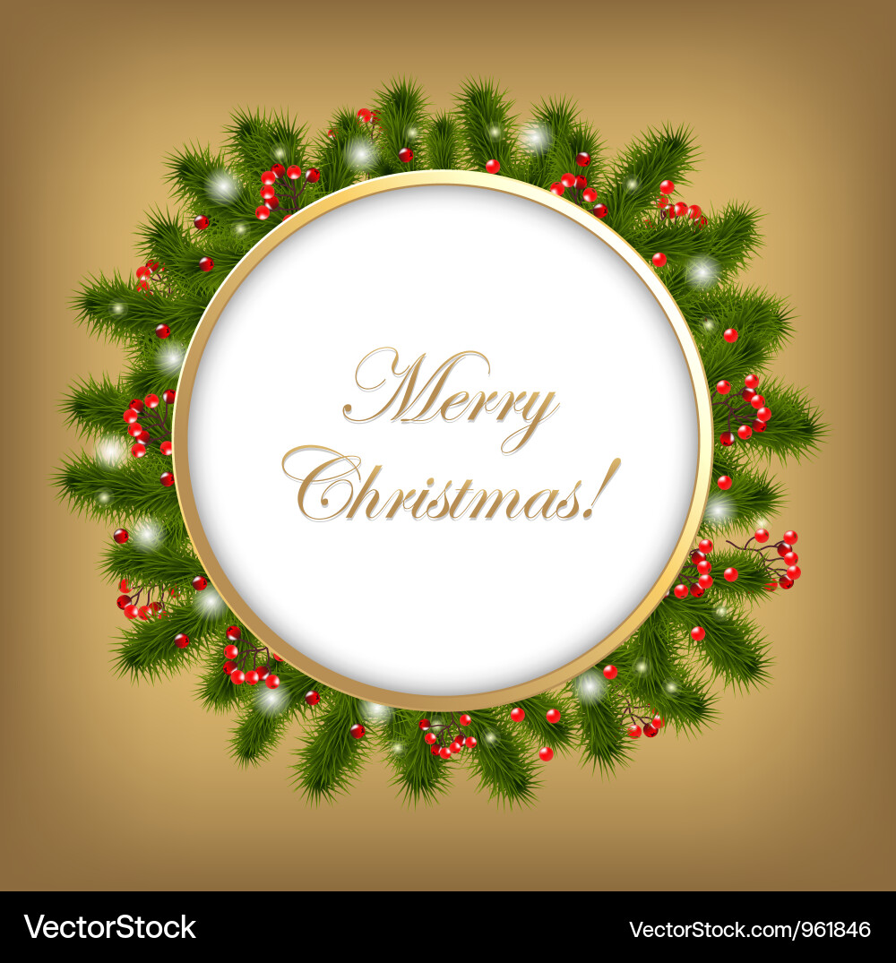 Christmas wreath frame Royalty Free Vector Image
