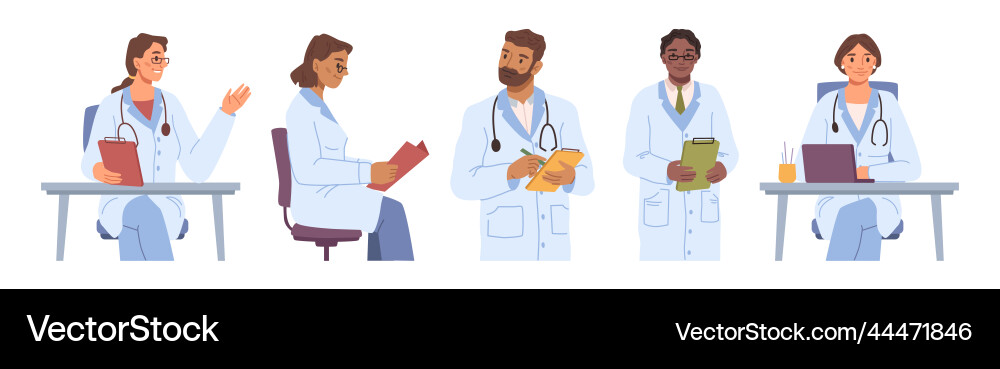 Doctors and medical workers team Royalty Free Vector Image