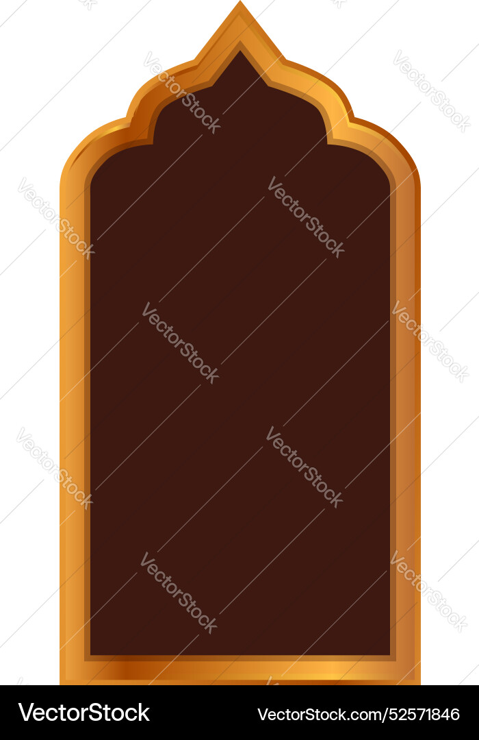 Golden arabic window frame offering luxurious Vector Image