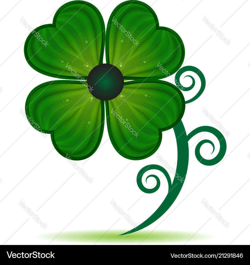 Green clover leaf isolated icon Royalty Free Vector Image
